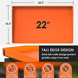 Upgraded Silicone Griddle Cover Mat Full-Edge for Grill 22" Blackstone, Griddle Top Edges,Heavy Duty Food Grade Blackstone Accessories Reusable&Durable,Protect Grill from Rust,Insects & Leaves