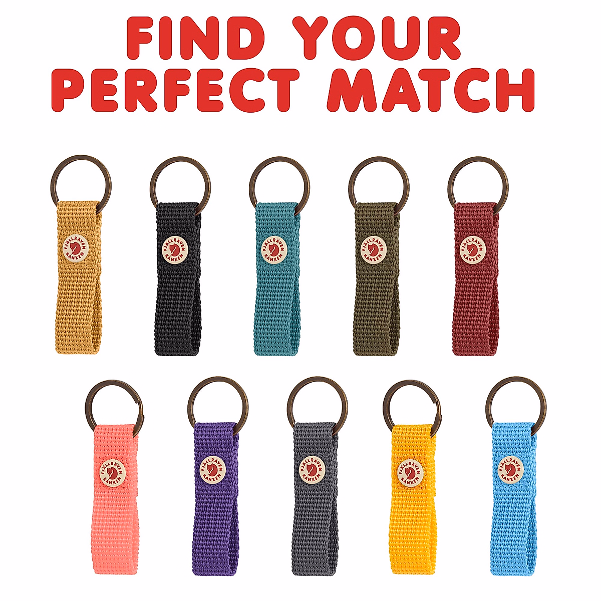 Fjallraven, Kanken Key Ring for Everyday Carry, Rainbow Pattern