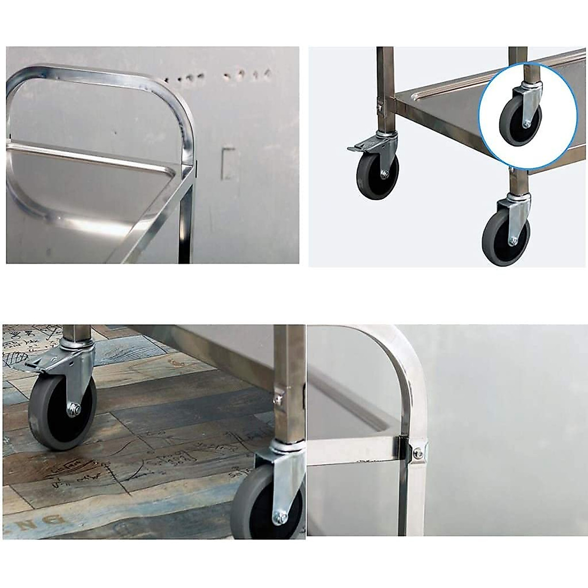 Medical Cart Lab Serving Cart, Utility Cart, Rolling Cart Two-Story Cart Delivery Dining Car Collecting Dining Car Collecting Bowl Car Double-Decker Restaurant Serving Cart (Size : Medium)