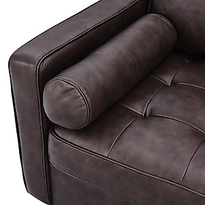 Modway Valour 88" Modern Style Leather and Dense Foam Sofa in Brown Finish