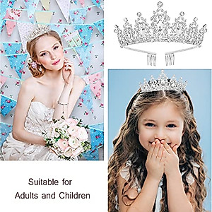 Velscrun Happy Birthday Queen Crown and Sash, Crowns for Women Birthday Queen Sash, Tiara for Women Birthday, Silver Tiaras and Crowns for Women, Happy Birthday Decorations Accessories for Women