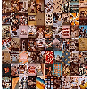 Generic FLOWRA 70PCS Wall Collage kit Aesthetic Pictures Vintage 4x6 inch,Warm Color Room Decor for Girls,Wall Art Print for Room,Dorm Photo Display,Posters for Bedroom,Photo Collection Retro