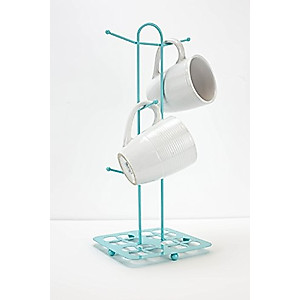 Home Basics Trinity Collection Pantryware Organization Set, Turquoise (Mug Tree)