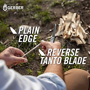 Gerber Gear Spire Pocket Knife - 2.93" Plain Edge Blade Assisted Opening Folding Knife - EDC Gear and Equipment - Aluminum