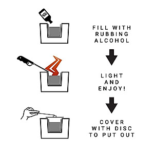 PYRO | Tabletop Fire Pit, Portable Concrete Fire Bowl, Mini Personal Fireplace for Indoor and Outdoor Use, Smoke Free, Cook S’Mores Indoors