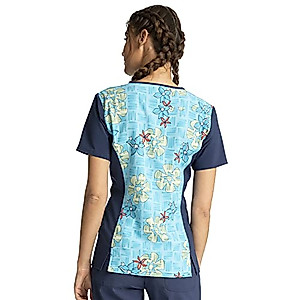 Tooniforms Women Scrubs Top V-Neck Print TF677, XXS, Moana Energy