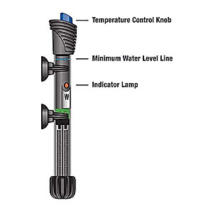 Aqueon Submersible Aquarium Heater, 100 Watts, Up to 40 Gallons