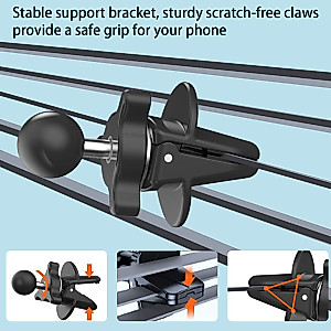 BESULEN Phone Mount for Car Vent, Universal Auto Phone Holder for Air Vent, Anti-Slip Easy Clamp Hands-Free Cradle, Vehicle Interior Accessories Compatible with Most Smartphone (Gray)