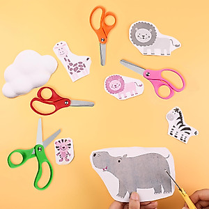 24 Packs Kids Scissors, Scissors for School, Safety Scissors, Blunt Tip Scissors, 5 Inch School Student Blunt Tip Kids Craft Scissors, Safety Comfort Grip for Children Cutting Paper