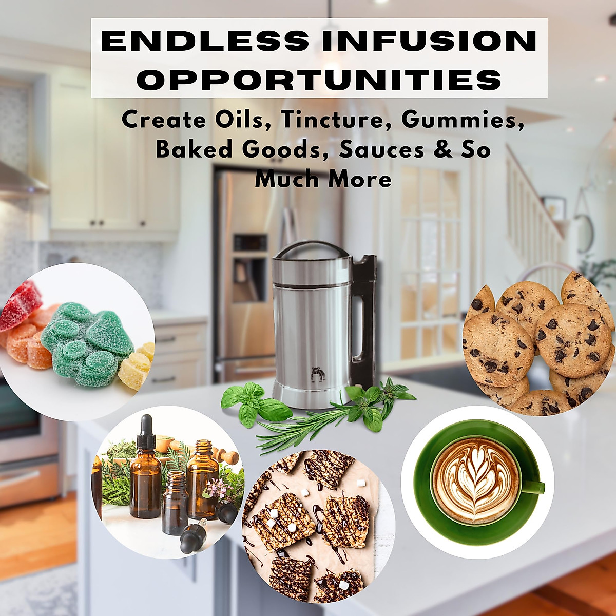 Decarboxylator and Infuser Machine, 2 in 1, Magic Butter Maker, Herb Machine, Magical Herb Oil Infuser, Herb Extractor, Butter Churner Electric, Tincture Machine - EdiWhip Butter Mold & Filters