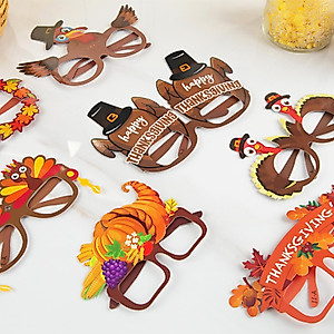 AMOR PRESENT 24PCS Thanksgiving Turkey Eyeglasses, Turkey Eyewear Frame Party Photo Props Thanksgiving Paper Glassess for Kids Adults Thanksgiving Day Party Favors