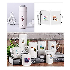 United States Map Stickers, Travel USA Map Stickers Pack, 50Pcs Funimost Waterproof Vinyl Stickers for Water Bottles Laptop Guitar Computer Phone Scrapbook Car Decals, Graffiti Stickers for Kids Teens Adults (Map)