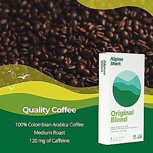 Alpine Start Premium Instant Coffee, Medium Roast Coffee, Original Blend Arabica Coffee, Dairy, Soy & Gluten Free, 8 count, 0.74 oz (Pack of 1)