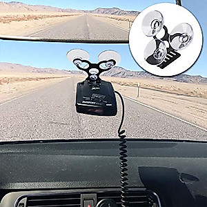 YiePhiot Windshield Suction Cup Mount Holder Compatible with Laser Detectors & Radar Escort Passport 7500 X80 X70 X50 Solo S4 SC 55 s75 Beltronics RX65 Red (Bracket & 6 Suction Cups)