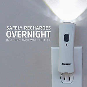 Energizer LED Rechargeable Plug-in Flashlights (3-Pack), Emergency Lights for Home Power Failure Emergency, Safety Plug-in Power Outage Light, Great for Hurricane Supplies, Black Outs, Power Failure