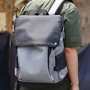 DWQOO Laptop Tote Daypack, Water Resistant Casual Backpack for Work College Travel, Light Weight Shopping Bag for Women Men, Computer Backpack Fits 15.6 Inch Laptop,black