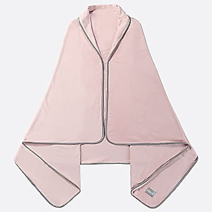 Snuggle Sac Super Soft Velvet Dusty Pink Wearable Blanket Portable Cozy Poncho Throw Lightweight Shawl Wrap for Sofa Couch Bed Travel