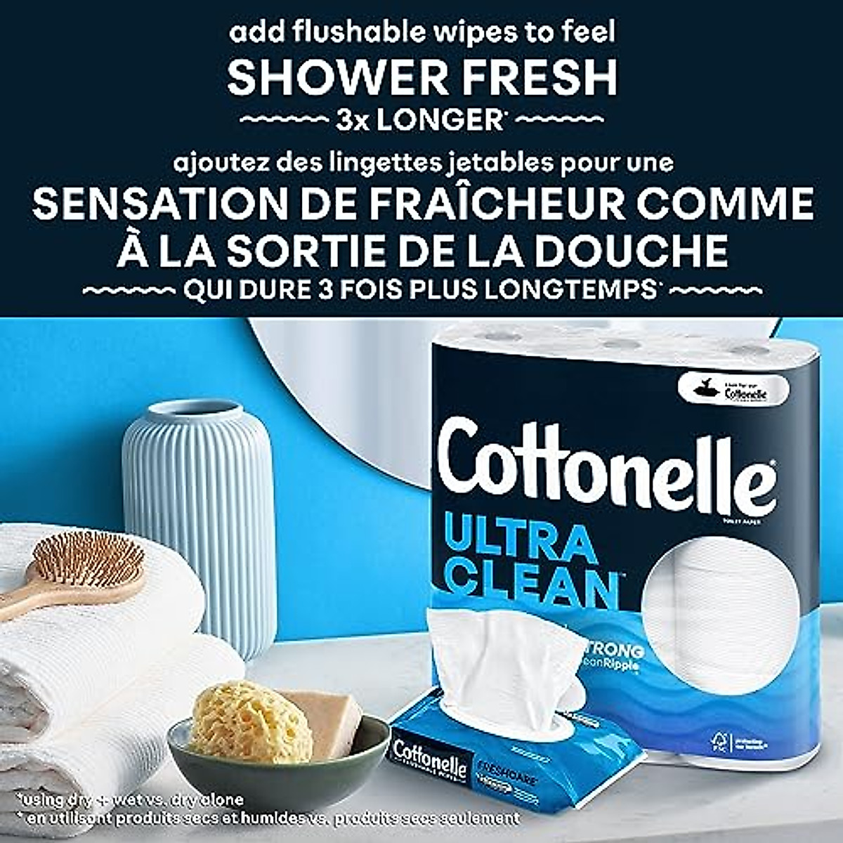 Cottonelle Ultra Clean Toilet Paper, 1-Ply, Strong Tissue, 36 Mega Rolls (312 Sheets per Roll), Packaging May Vary