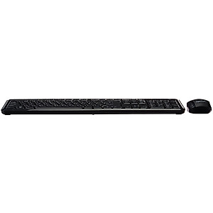 Amazon Basics 2.4GHz Wireless Computer Keyboard and Mouse Combo, Quiet and Compact US Layout (QWERTY), Black