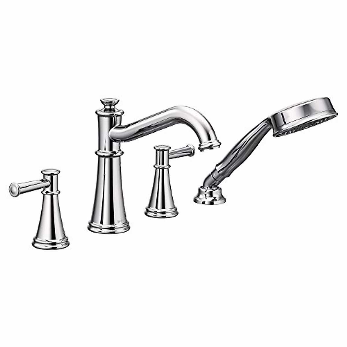 Moen T9024 Belfield Two-Handle Diverter Roman Tub Faucet Includes Hand Shower, Valve Required, Chrome