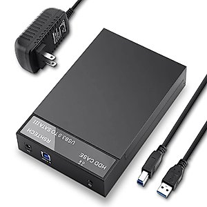 Hard Drive Enclosure, RSHTECH USB 3.0 to SATA External Hard Drive Docking Station for 3.5 inch SATA I/II/III HDD SSD Up to 16TB Support UASP (Black)