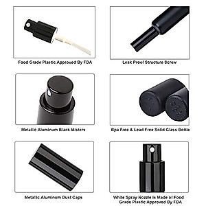 Cocktail Atomizer Sprayer - 1.7OZ / 50ml, Cocktail mister Vermouth Spritzer Bitters Spray Bottle for Cocktails Portable Perfume Refillable Sprayer, SC008 (Black)