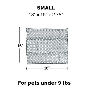 Furhaven Cat Bed for Indoor Cats, Washable w/ Removable Bolsters, For Pets Up to 9 lbs - Plush & Diamond Print Cuddle Loaf Mat - Gray, Small