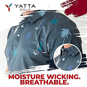 YATTA GOLF Standout Performance Golf Polo Shirts – Men’s – Pura Vida – L