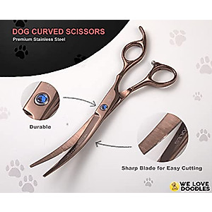 We Love Doodles Dog Grooming Scissors Kit - Dog Grooming Shears - Curved Dog Grooming Scissors - Thinning Scissors For Dogs - Best Grooming Scissors For Goldendoodles