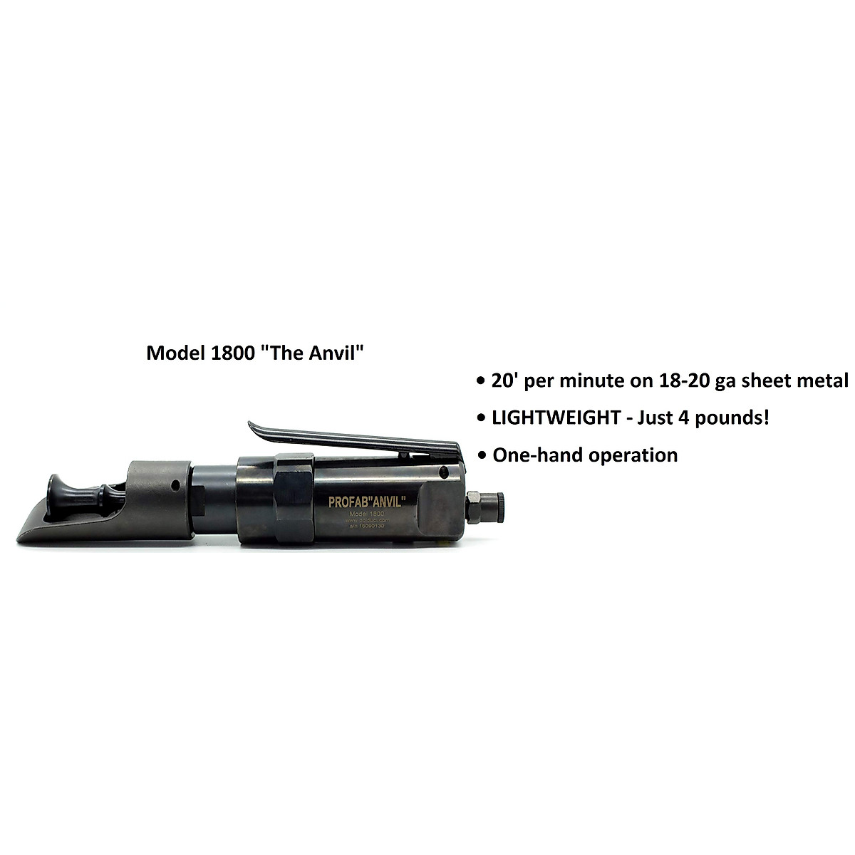 PROFAB Pittsburgh Lock Air Hammer - Anvil Model 1800 HVAC Duct/Sheet Metal Tool