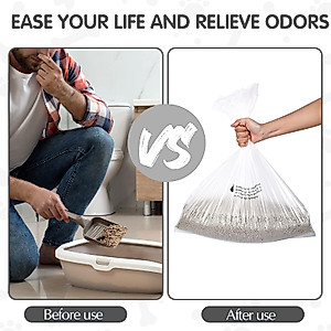 Harloon 200 Count Cat Litter Liner Bags Waste Drawer Liners Replacement 9-11 Gallons Liner Bags Jumbo Litter Box Liner Compatible with Litter-Robot 3/4 for Cat Kitten Pan Waste Bin Disposal