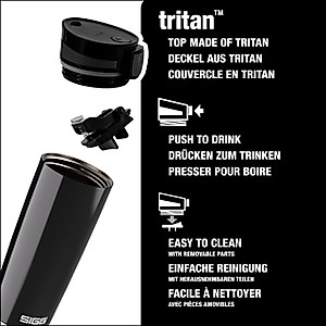 Sigg - Insulated Coffee Cup - Travel Mug Black - Hot & Cold. Leakproof. BPA Free - 18/8 Stainless Steel - 9 Oz