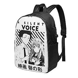 KKdskkds A Silent Voice Laptop Backpack with USB Charging Port Fits 15.6 Inch Notebook Travel School Backpack