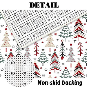 MEHOFOND 4pcs Christmas Shower Curtain Sets Xmas Tree Shower Curtain Sets Christmas Bathroom Sets with Shower Curtain and Rugs Toilet Lid Cover and U Shape Mat Washable 72"x72"