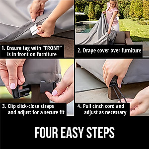 Gorilla Grip Heavy Duty Waterproof Medium Outdoor Chair Cover, 2 Pack, 36 Inch, Adjustable Patio Furniture Covers for Winter, Keep Cushions Dry, Protects from Sun, Snow, Rain, Windproof, UV Coated