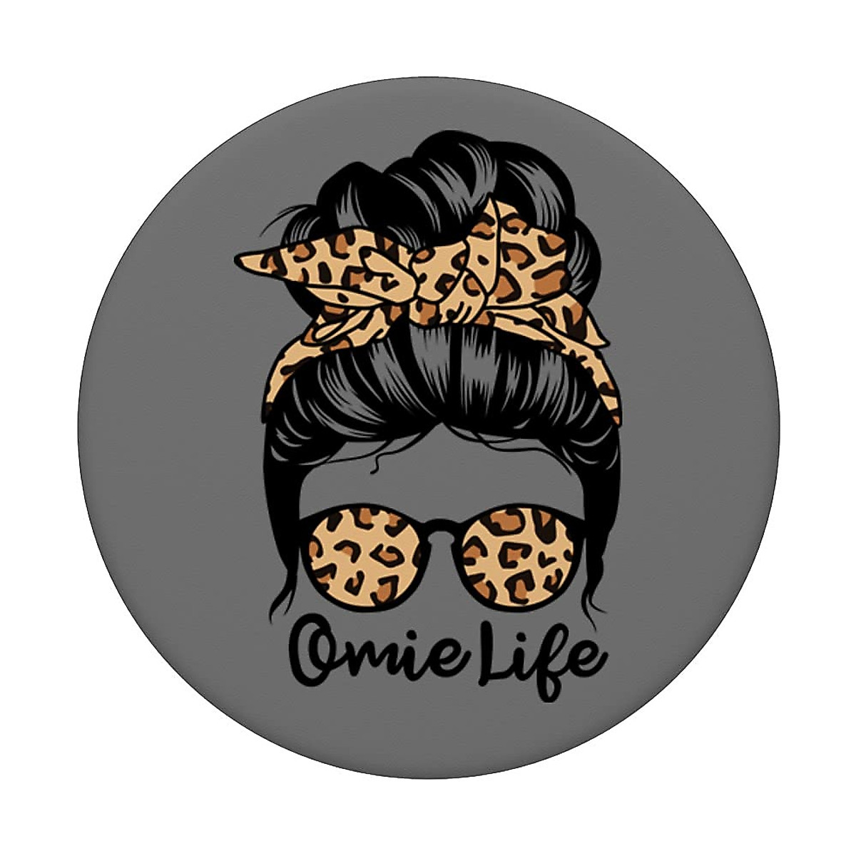 Omie Life Messy Bun Hair Funny Grandma PopSockets Swappable PopGrip