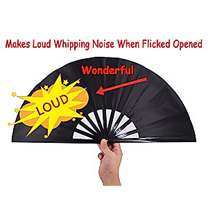 Amajiji Large Folding Fan, Chinease/Japanese Folding Nylon-Cloth Hand Fan, Women Hand Folding Fans Hand Fan Gift fan Craft fan Folding Fan Dance Fan