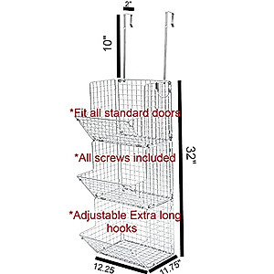 Hanging fruit basket rustic shelves Metal Wire Tier Wall Mounted over the door organizer Kitchen Fruit Produce Bin Rack Bathroom Towel Baskets fruit stand produce storage rustic snack organizer Z Basket Collection
