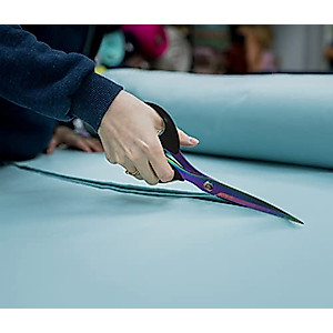 Extra Long Professional Tailor Scissors, Stainless Steel Sewing Shears with Iridescent Blades, 10.25", Titanium Plated Tailoring Scissors for Dressmaking, Leather Cutting, by Better Office Products