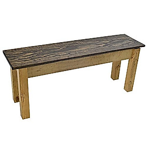 Dark Walnut & Golden Oak Farmhouse Bench
