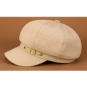 Women Newsboy Caps Warm Visor Beret Hat Cozy Trendy Vintage Cabbie Hat for Ladies Girls Coffee-b