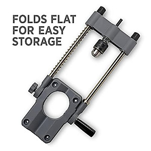 General Tools 36/37 Precision Drill Guide For 3/8-Inch or 1/2-Inch Power Drills, Portable & Lightweight, Folds Flat for Storage, Silver