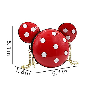 RARITYUS Kids Cartoon Mouse Crossbody Purse Cute Polka Dots Chain Shoulder Bag Satchel Handbag for Toddlers Boys Girls