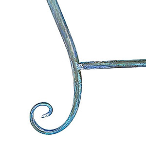 Safavieh PAT5018C Outdoor Collection Abia Antique Wrought Iron 50-inch Tree Bench, Mossy Blue