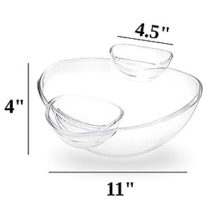 Chip and Dip Acrylic Bowl Set (3L main bowl, 180ml dipping bowls)
