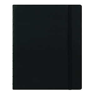Filofax REFILLABLE NOTEBOOK CLASSIC, 10.8" x 8.5" Black - Elegant leather-look cover with moveable pages - Elastic closure, index, pocket and page marker (B115101U), Letter Size