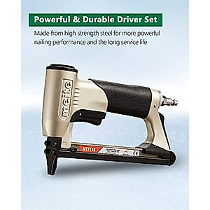 meite MT7116 Pneumatic Staple Gun - 22 Gauge 71 Series 3/8-Inch Crown 1/4-Inch to 5/8-Inch Length Air Upholstery Staple Gun Fine Wire Upholstery Stapler Gun