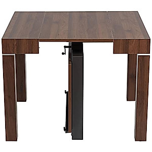 55 Downing Street Warhol Modern Distressed Walnut Wood Rectangular Dining Table 59 1/4" x 35 1/2" Brown 2-Leaf Extension for Spaces Living Room Bedroom Bedside Dining Room Entryway House Office