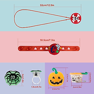 Halloween Party Favors for Kids, Light Up Necklace Rings Watch Party Supplies Set for Halloween Holiday