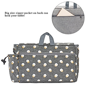 MOMIGO Baby Diaper Caddy Bag - Large Capacity Diaper Caddy Tote Bag Baby Stroller Bag Nursery Storage Bin for Diapers, Wipes & Toys Diaper Bag for Outdoor (Dots)